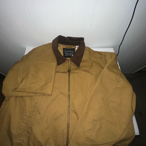 Levi's | Jackets & Coats | Levis Tan Field Jacket With Brown Collar ...